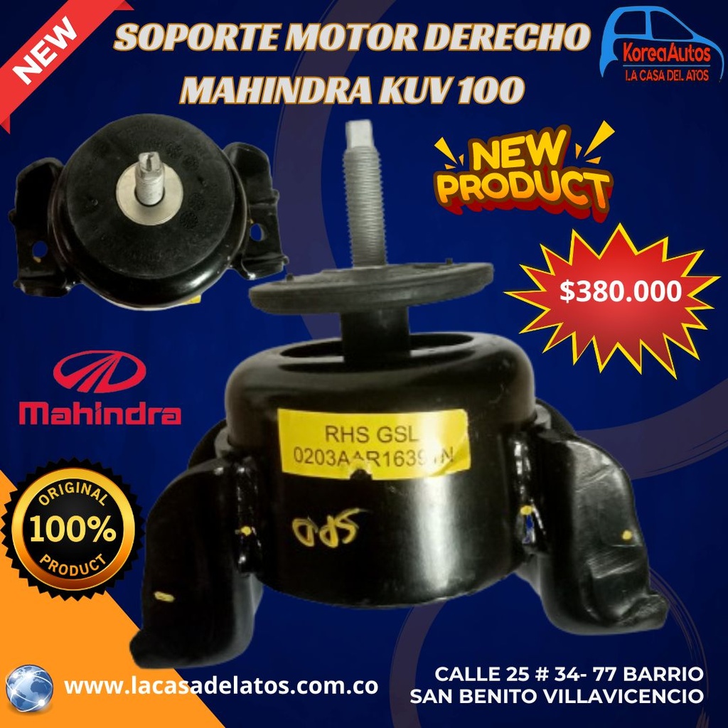 SOPORTE MOTOR RH MAHINDRA KUV 100 | Koreautos
